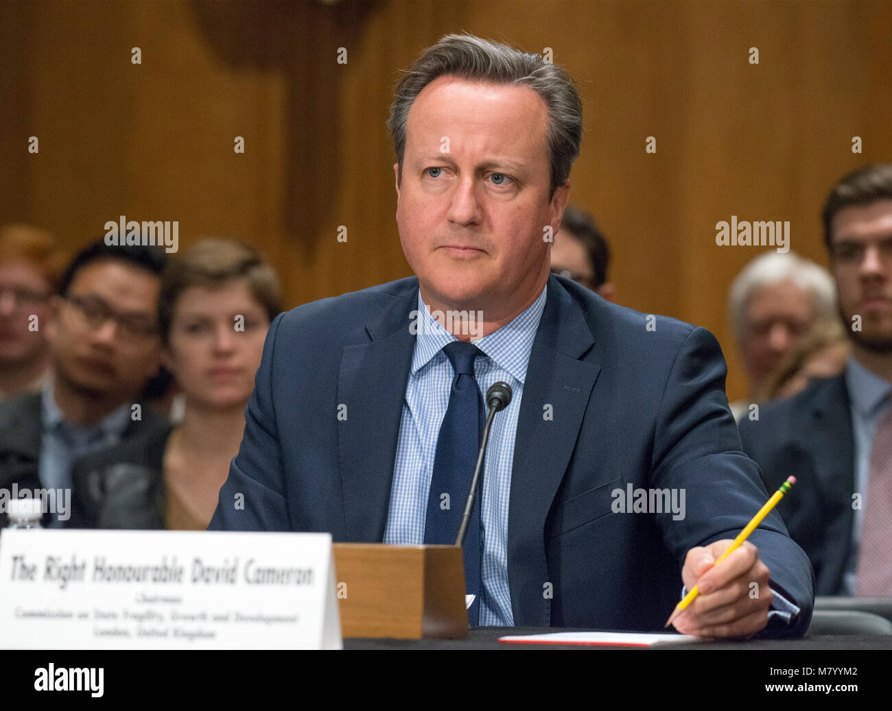 Washington, USA. 13th Mar, 2018. Former Prime Minister David Cameron of ...