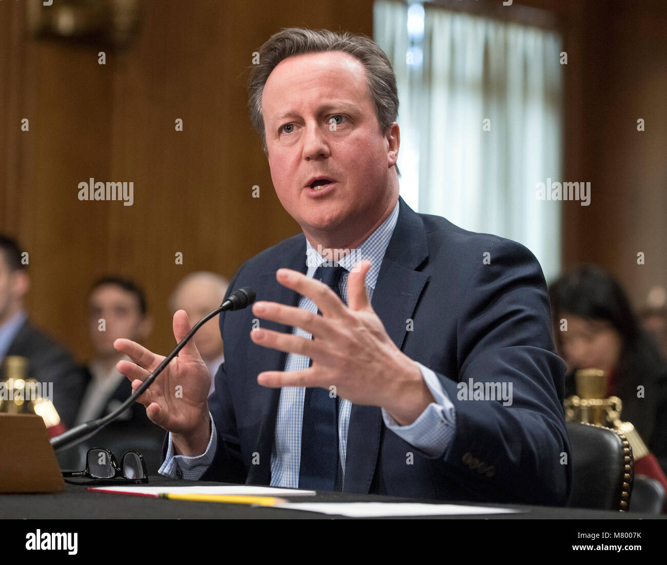 Washington, USA. 13th Mar, 2018. Former Prime Minister David Cameron of ...