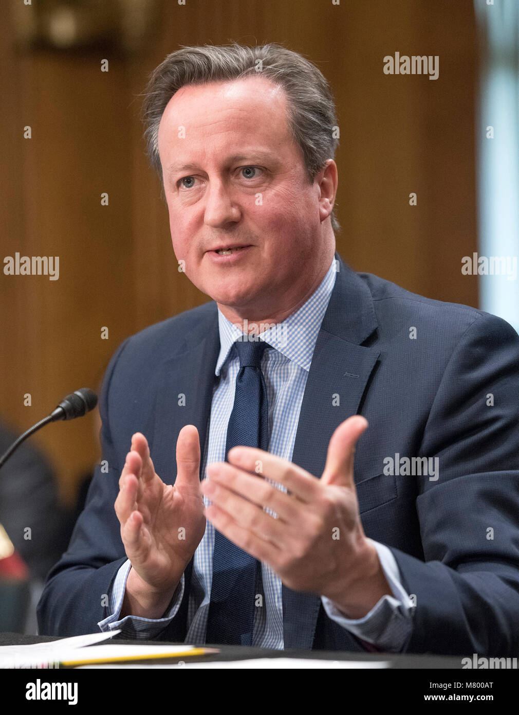 Washington, USA. 13th Mar, 2018. Former Prime Minister David Cameron of ...