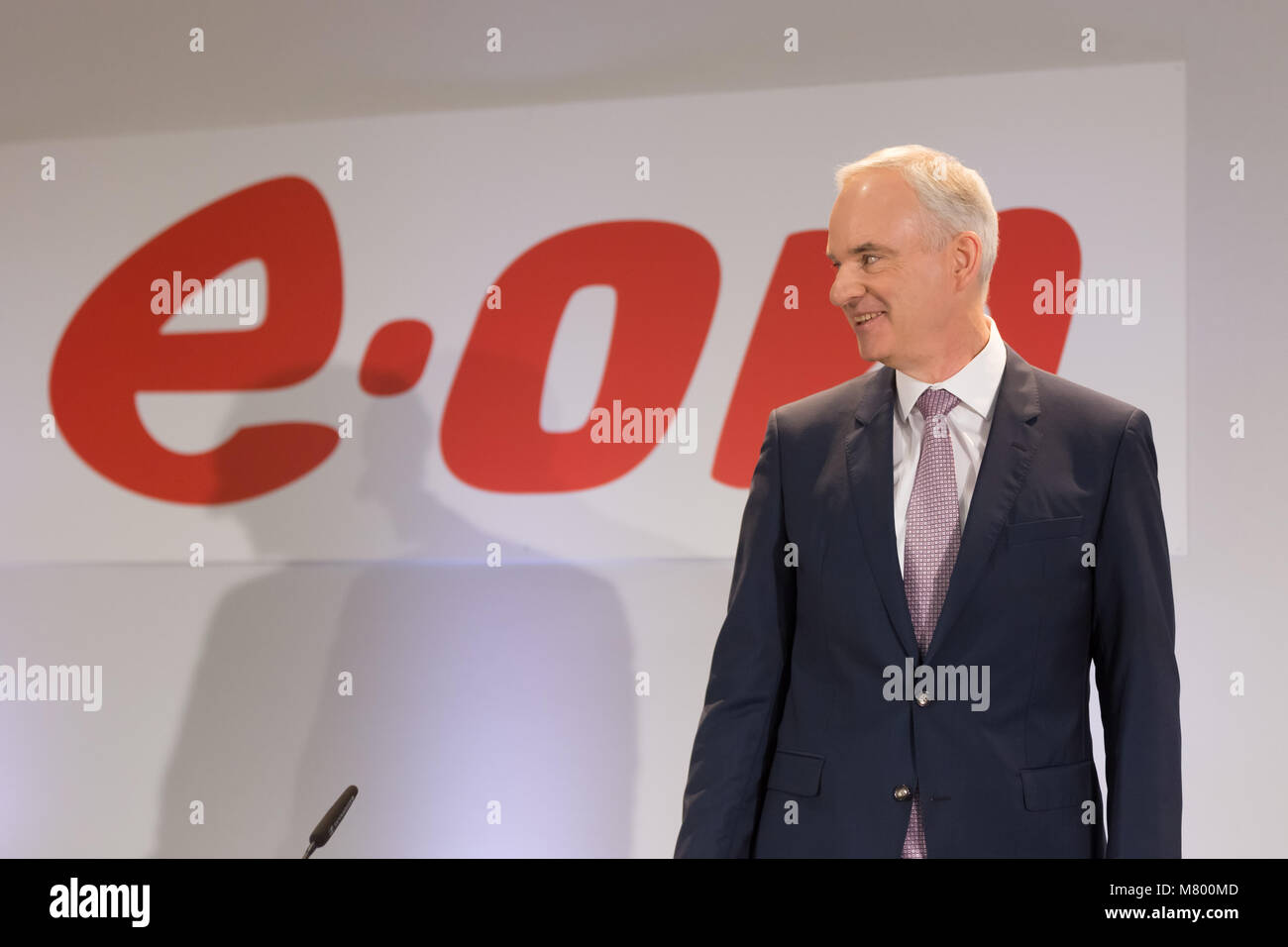 Essen, Germany, 13th March 2018, EON and RWE press conference: EON CEO Johannes Teyssen. Credit ...