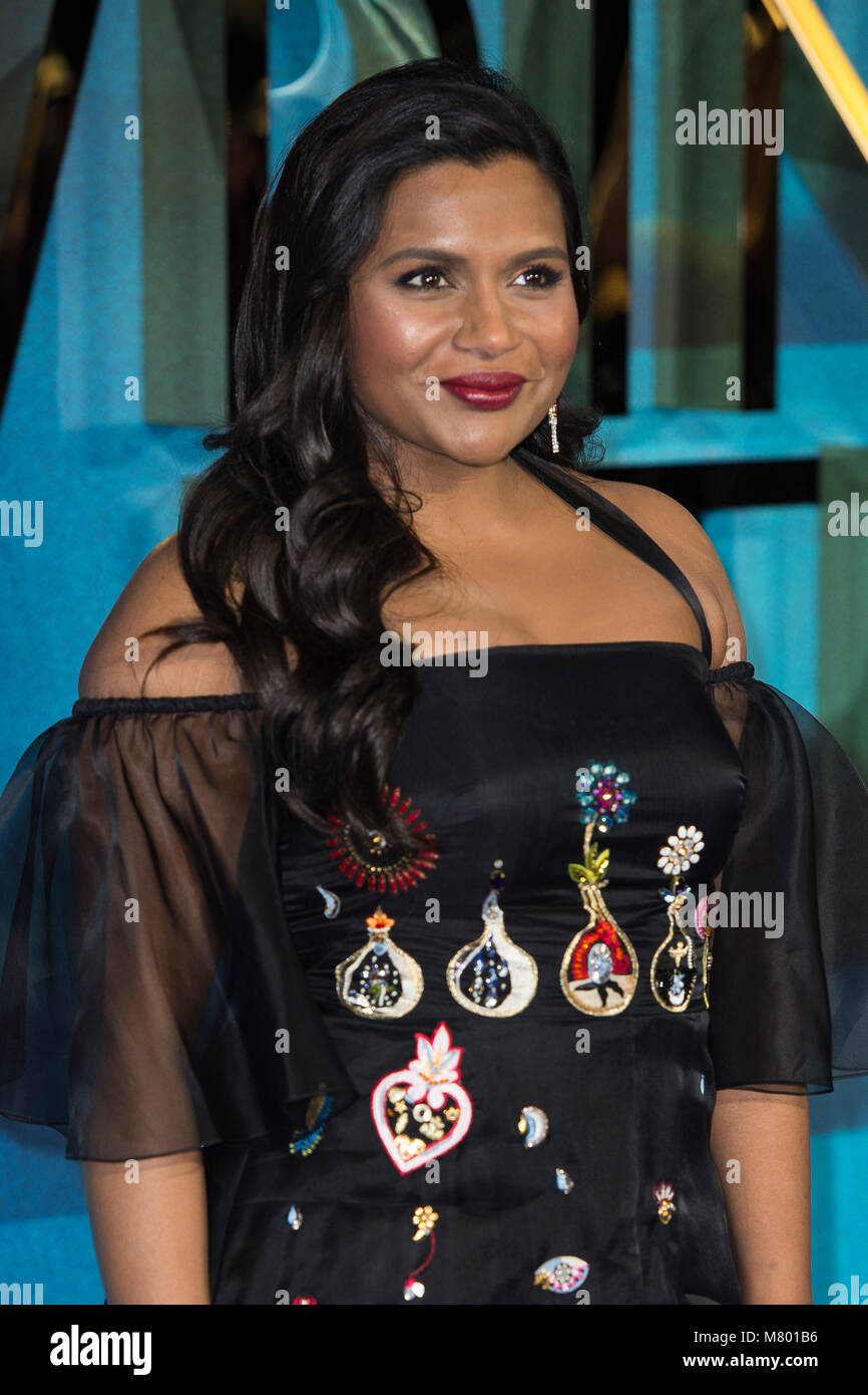 London, UK. 13th March, 2018. Mindy Kaling attends the European ...
