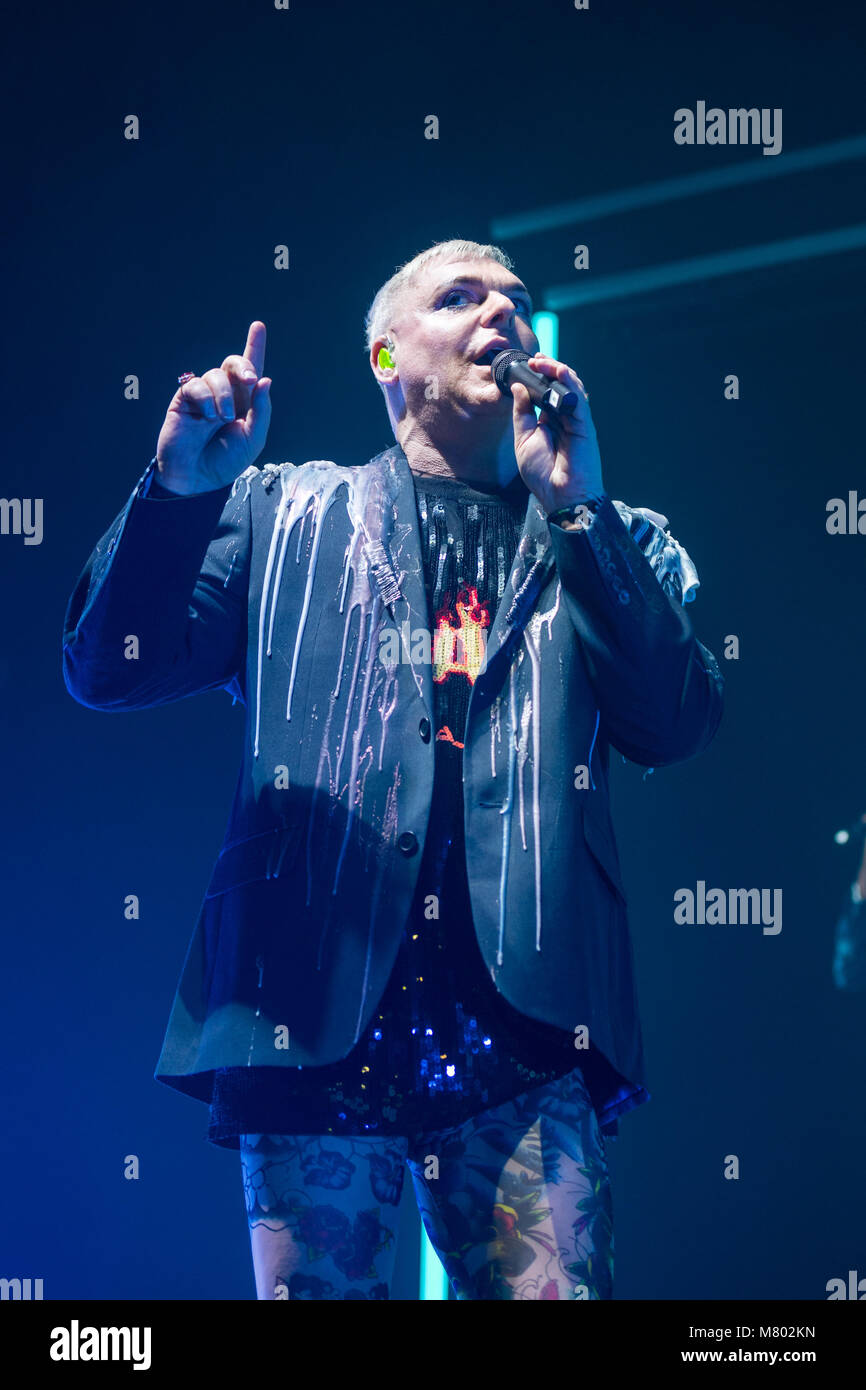 Dublin, Ireland. 13th Mar, 2018. Andy Bell from Erasure seen performing ...