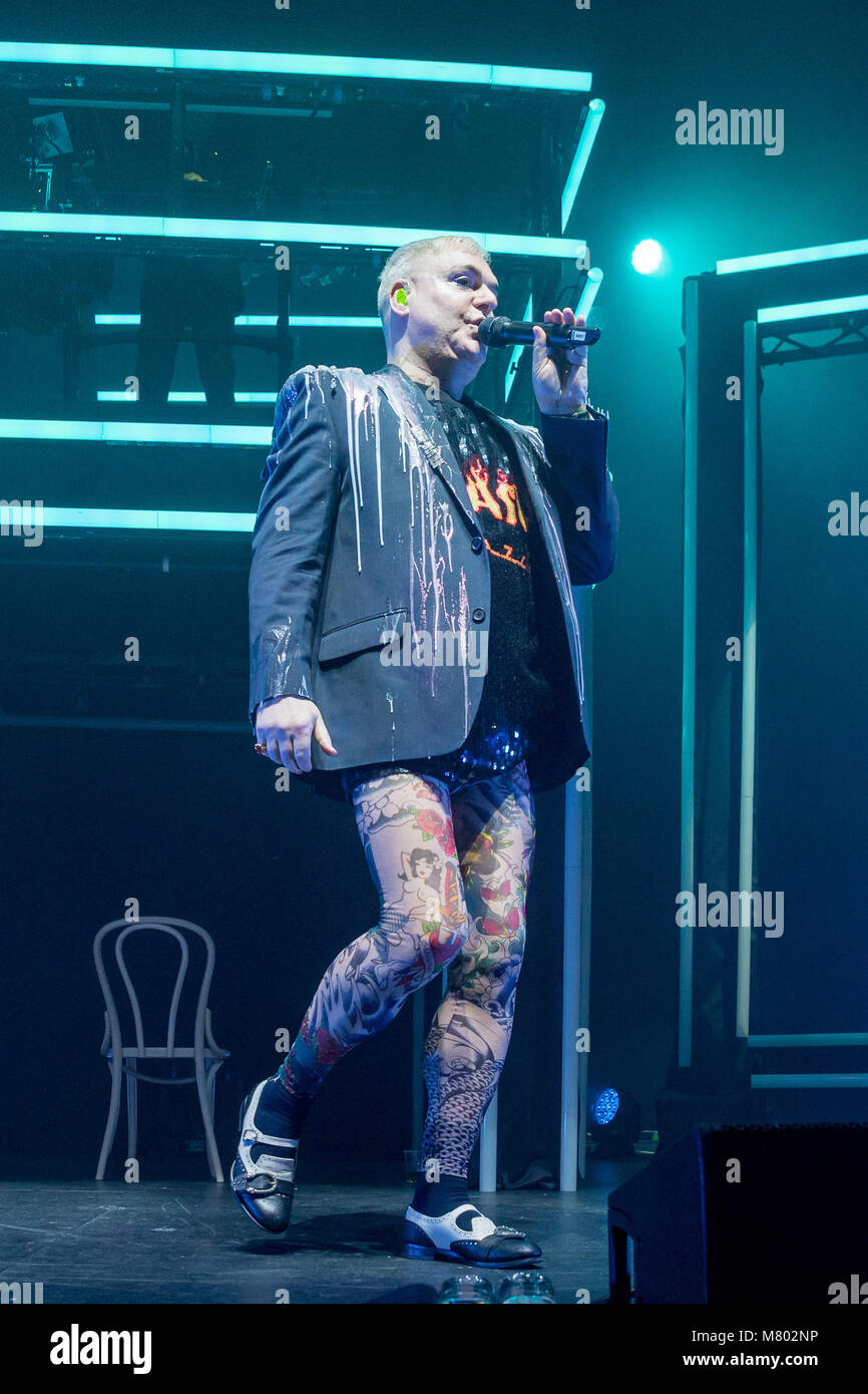 Dublin, Ireland. 13th Mar, 2018. Andy Bell from Erasure seen performing ...