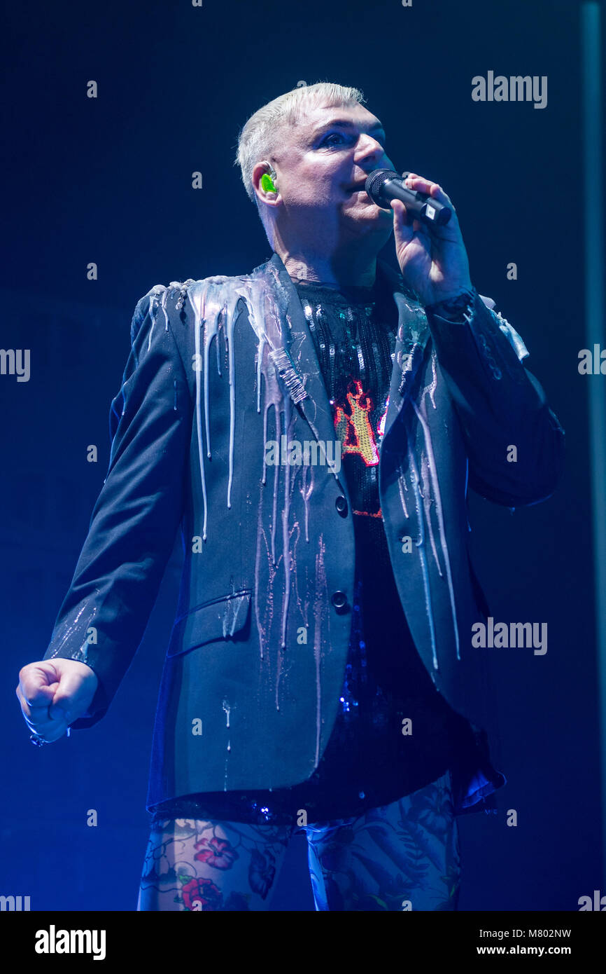 Dublin, Ireland. 13th Mar, 2018. Andy Bell from Erasure seen performing ...