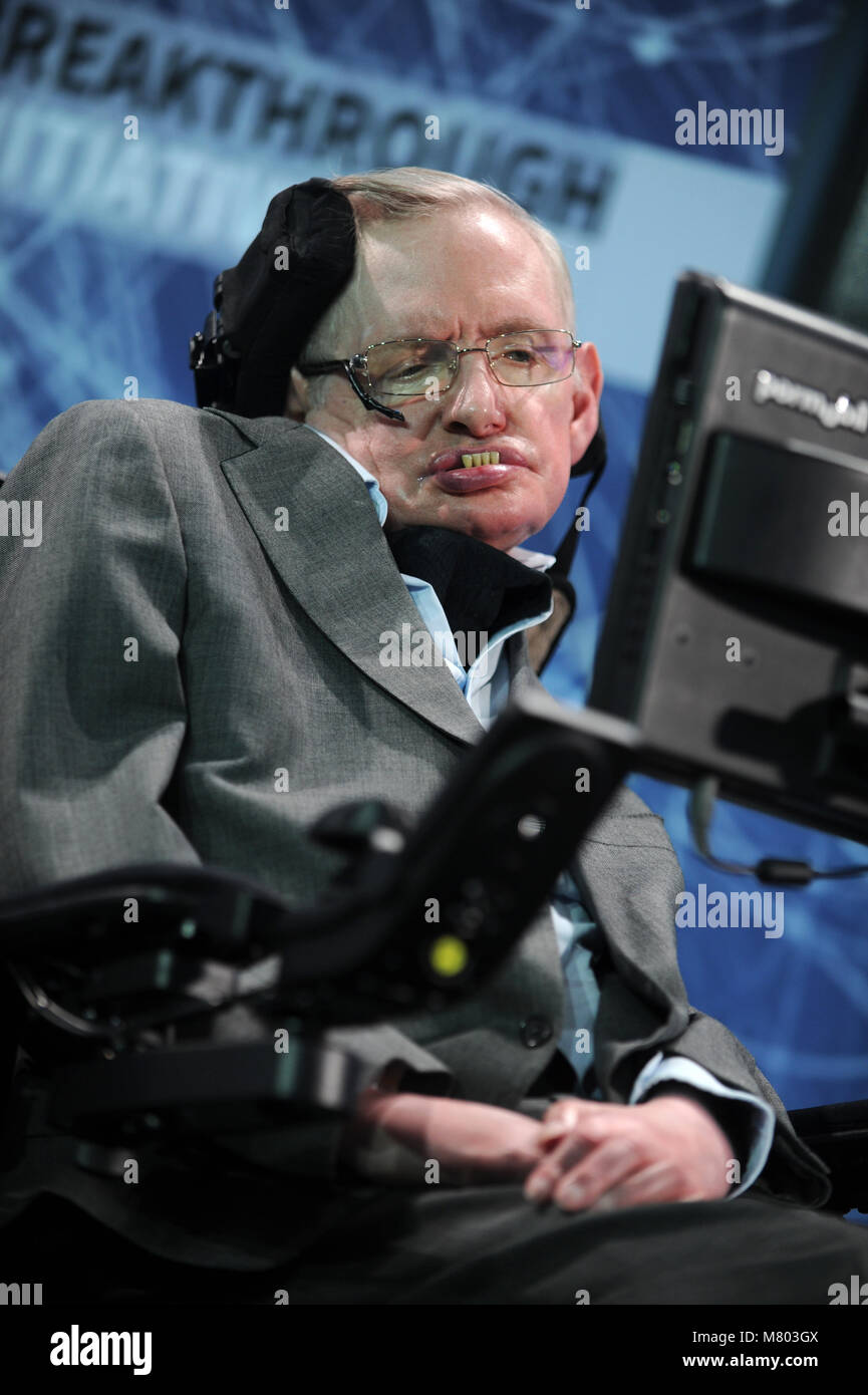 FILE: 14th Mar, 2018. Stephen Hawking 1942-2018. Photo taken: New York ...