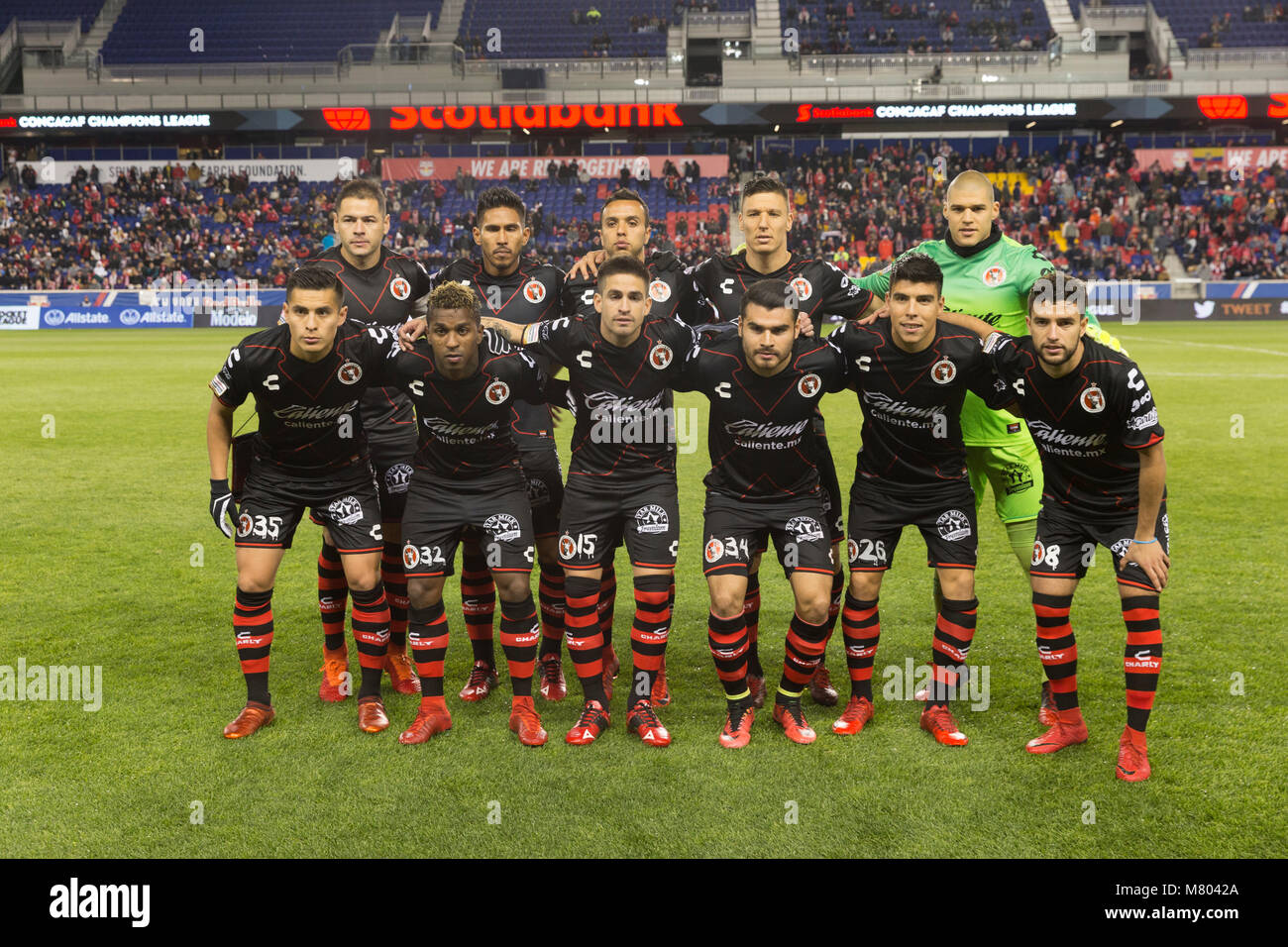 Harrison, NJ - March 13, 2018: Mexican team Club Tijuana poses before ...