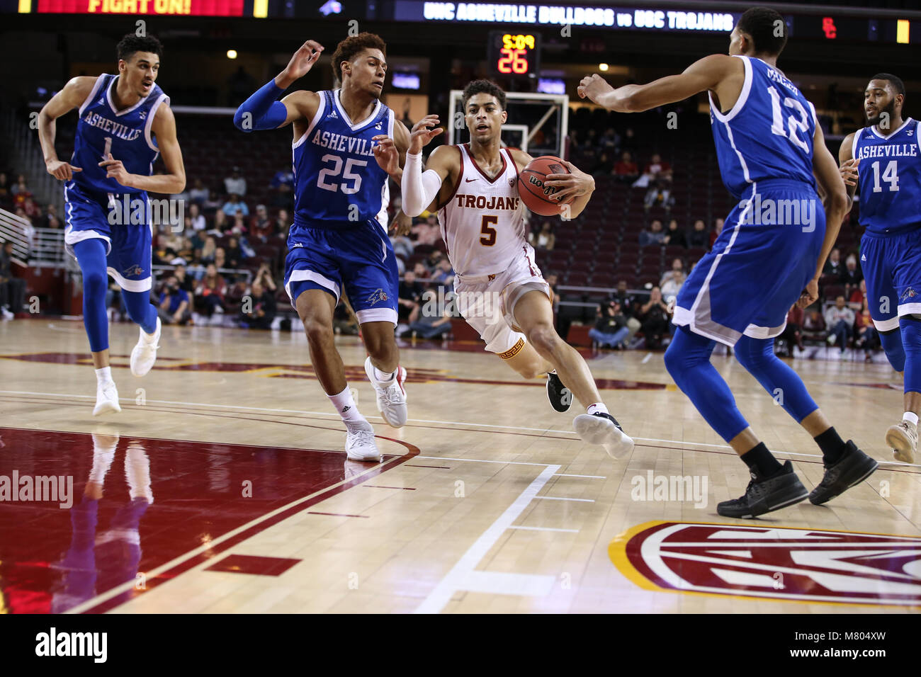 March 13, 2018 Los Angeles, CA..USC Trojans guard Derryck Thornton (5 ...