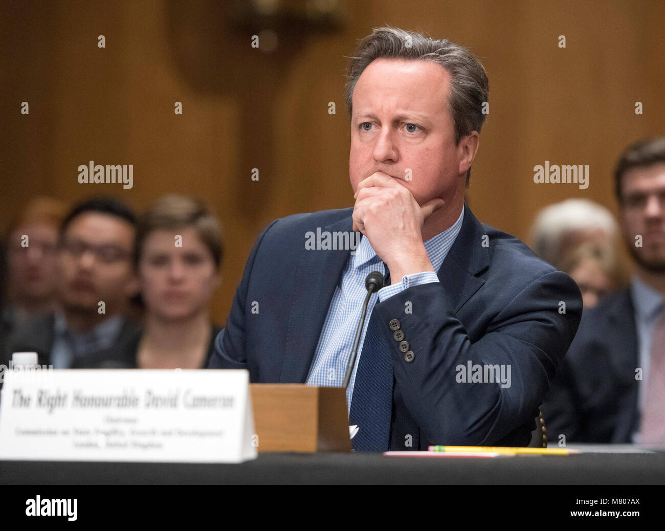 Washington, USA. 13th Mar, 2018. Former Prime Minister David Cameron of ...