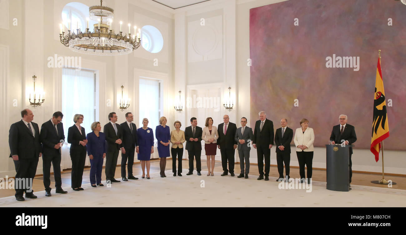 Berlin, Germany. 14th Mar, 2018. The designated ministers of the new ...