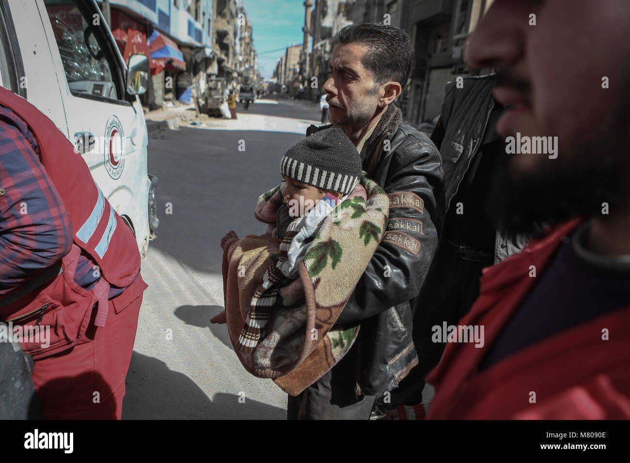Eastern Al-Ghouta province outside Damascus, Syria, 14 March 2018. A ...