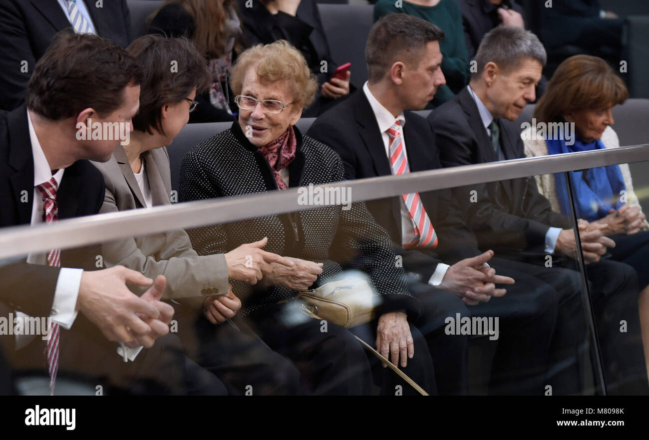 14 March 2018, Germany, Berlin: L-R government spokesman Steffen ...