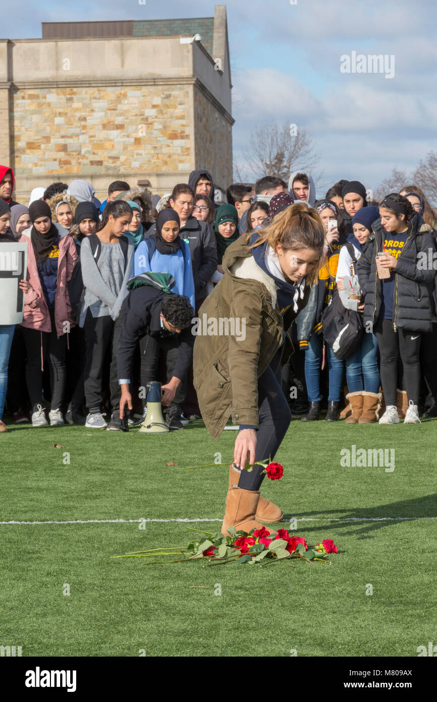 Dearborn, Michigan USA - 14 March 2018 - Students from Fordson High ...