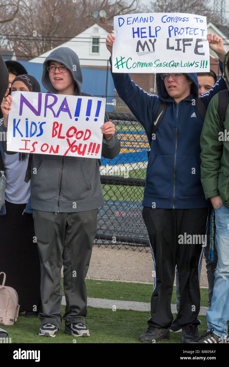 Dearborn, Michigan USA - 14 March 2018 - Students from Fordson High ...