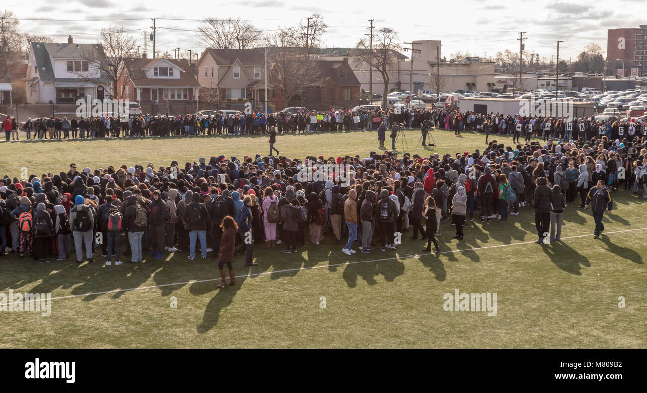 Dearborn, Michigan USA - 14 March 2018 - Students from Fordson High ...
