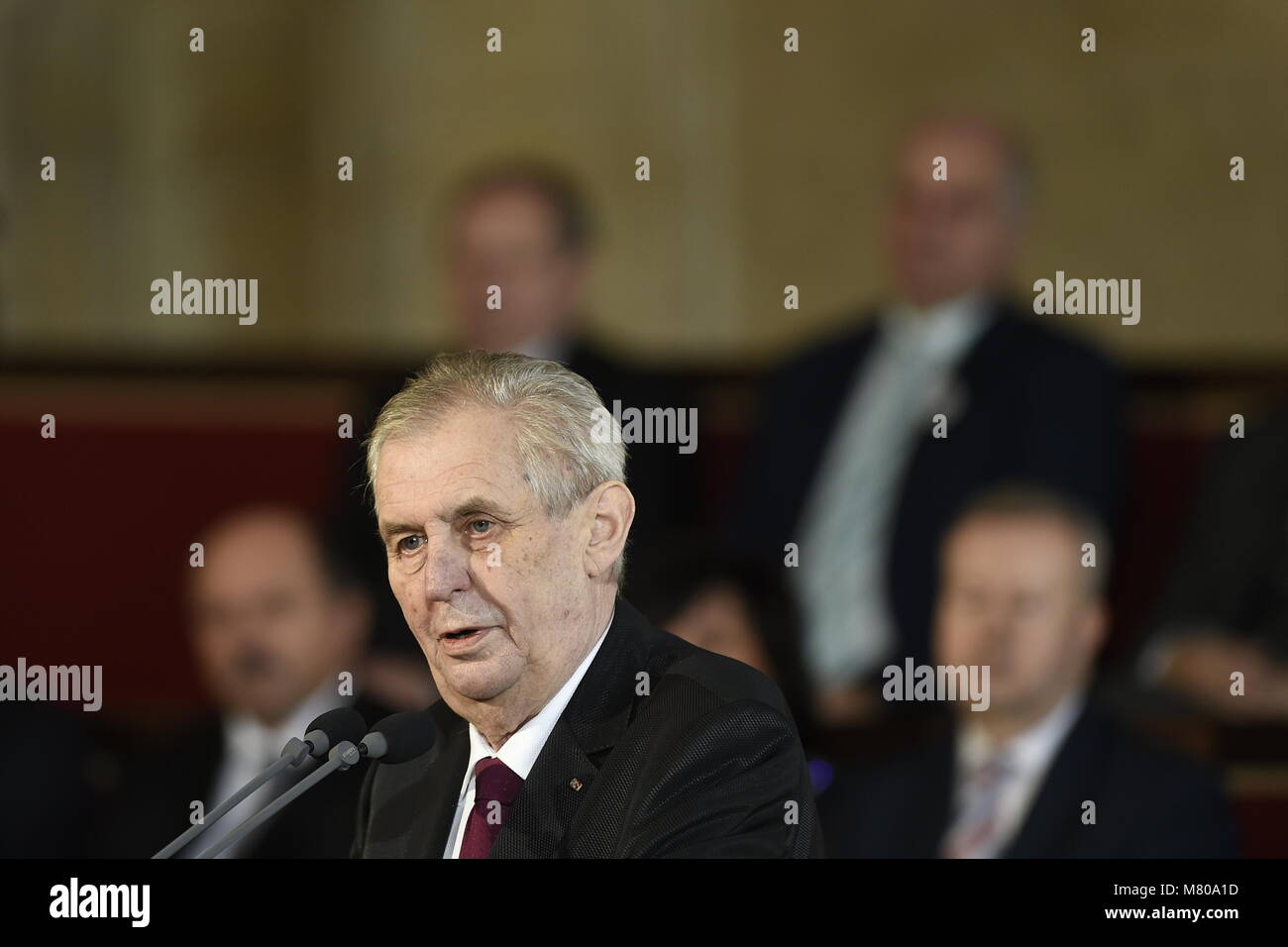 Czech President Milos Zeman launched his second term in office by ...