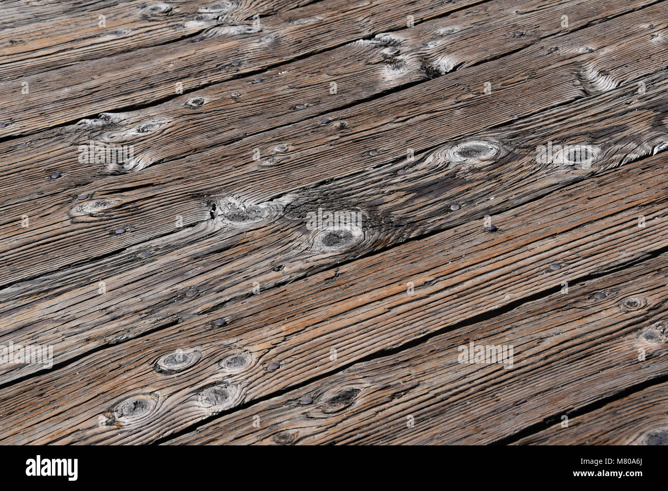 Aged worn timber boards from a pier - background texture Stock Photo ...