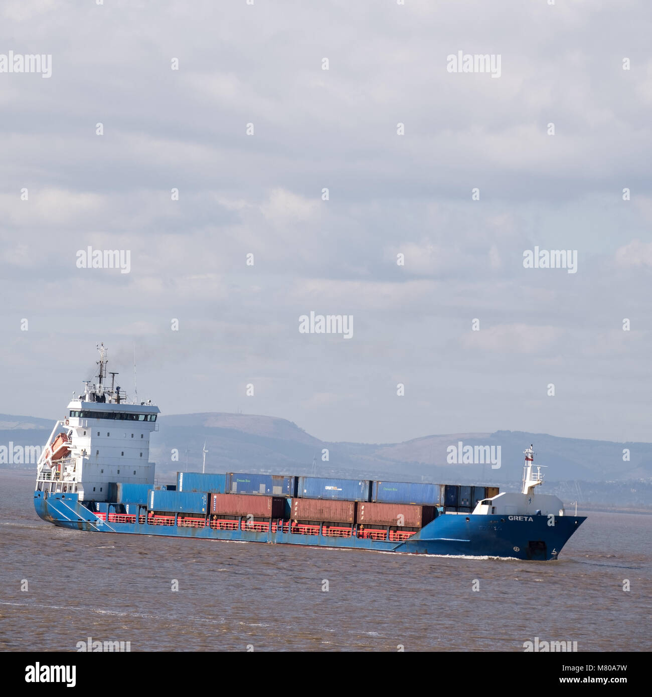 Small container ship hi-res stock photography and images - Alamy