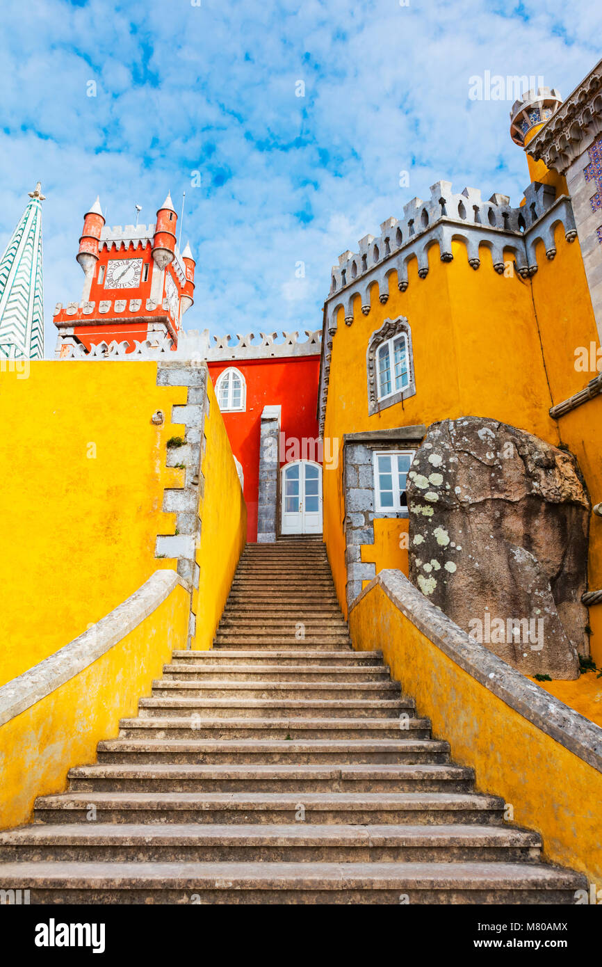 One of the stairways at The Royal Palace of Pena, or "Castelo da Pena ...