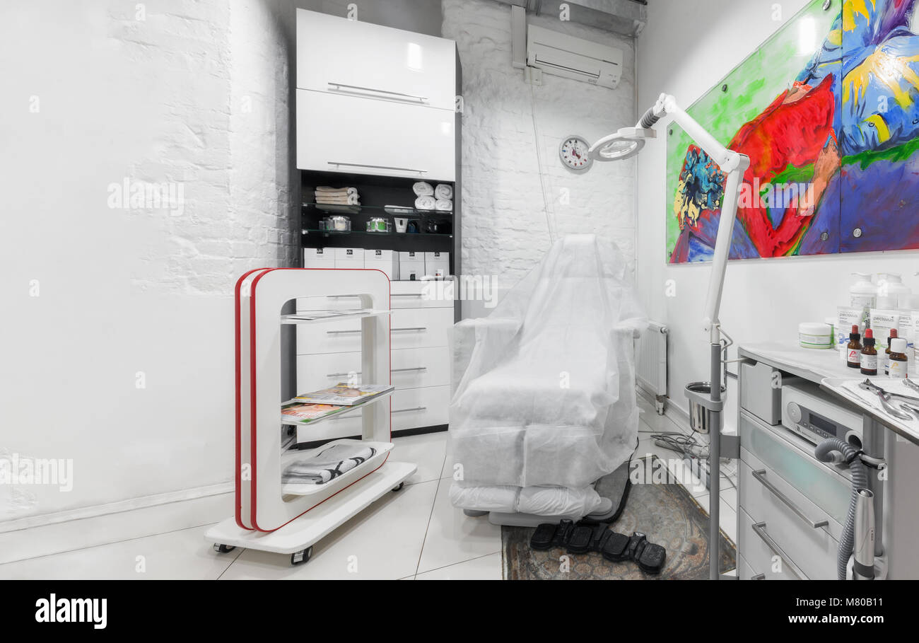 MOSCOW - APRIL 2015. The interior of the beauty salon "MAGIC STYLE ...