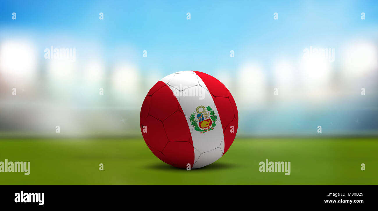 Peru soccer football ball. Soccer stadium. 3d rendering Stock Photo - Alamy
