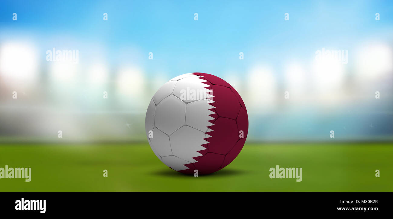 Qatar soccer football ball. Soccer stadium. 3d rendering Stock Photo ...