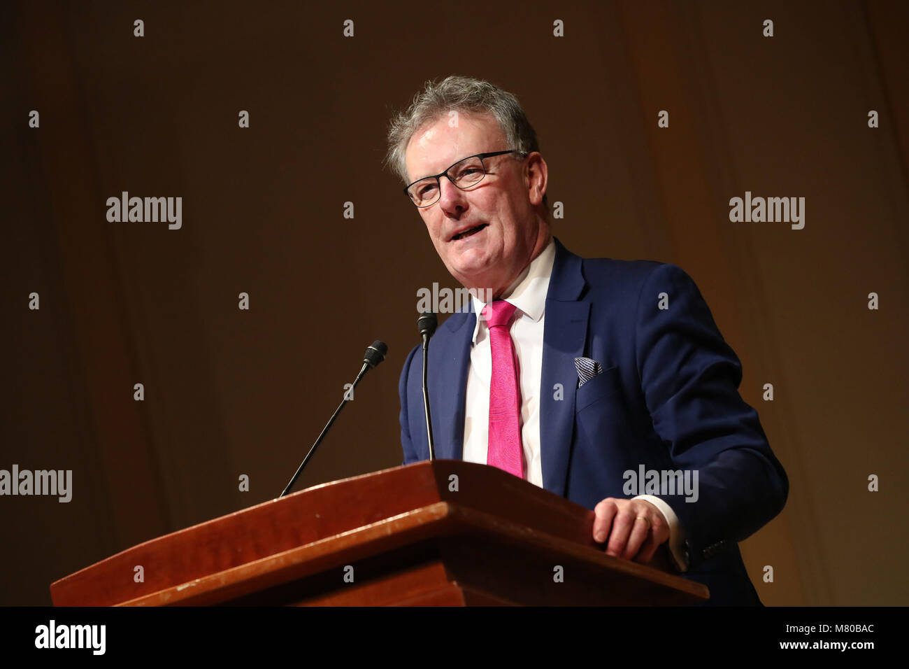 Mike Nesbitt speaking at a Good Friday Agreement 20th anniversary event ...