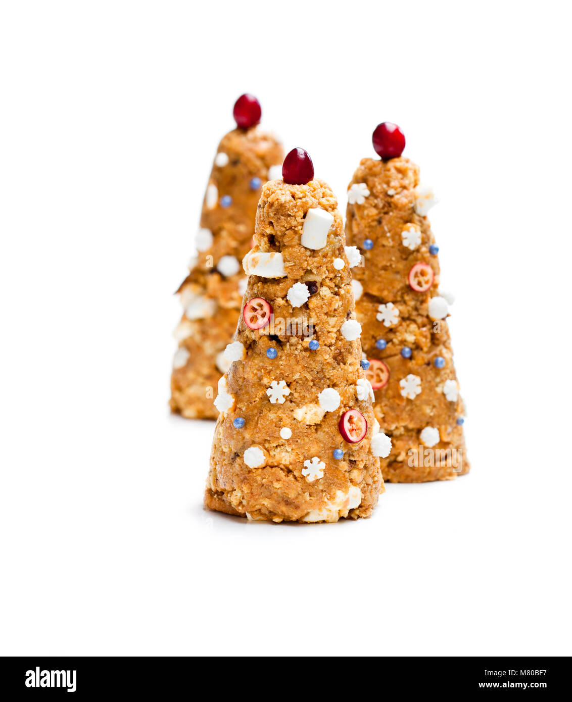 Christmas tree cookies isolated in white background Stock Photo - Alamy