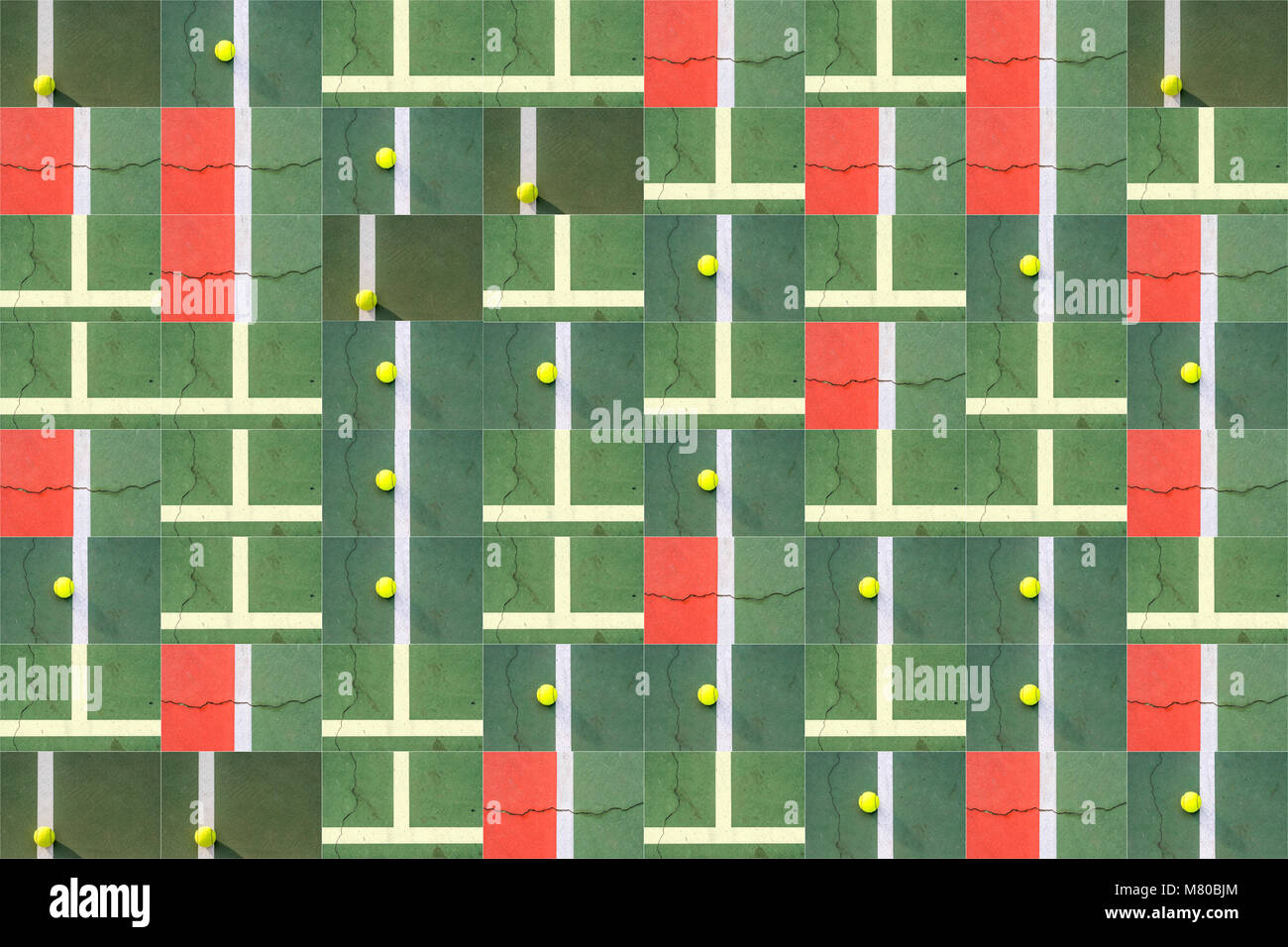 Photo Collage. Tennis Court concept Stock Photo - Alamy