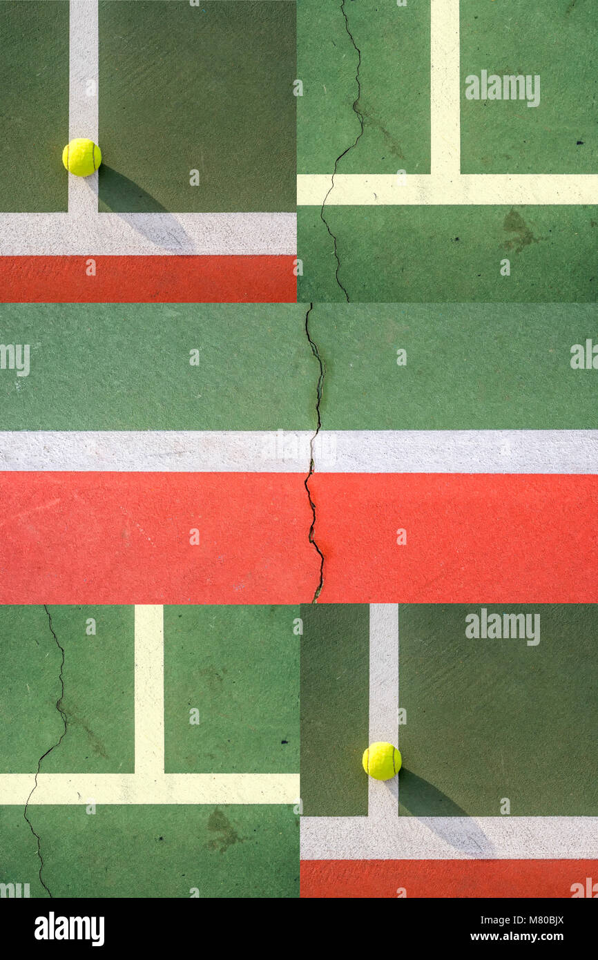 Photo Collage. Tennis Court concept Stock Photo - Alamy