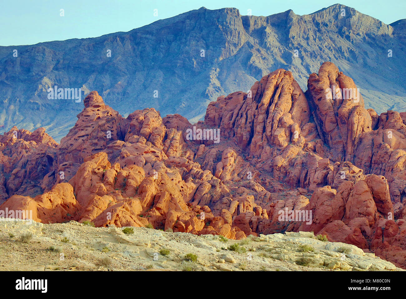Ancient red rock formations in the Valley of Fire State Park in the ...