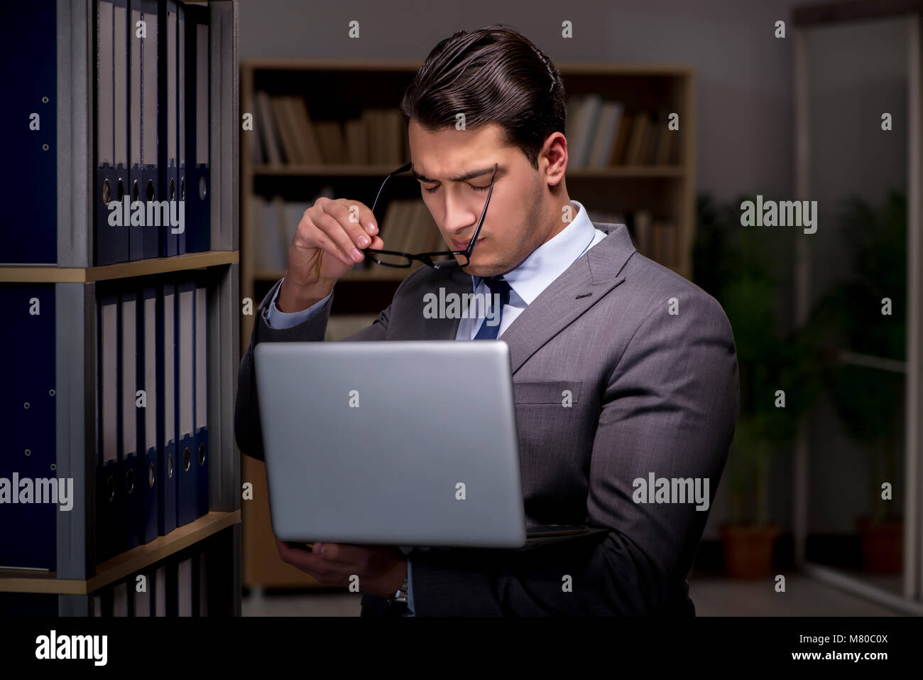 Businessman almost falling asleep hi-res stock photography and images ...