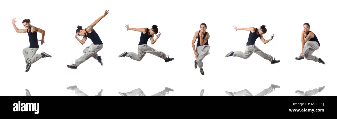 Man dancing isolated on the white Stock Photo - Alamy