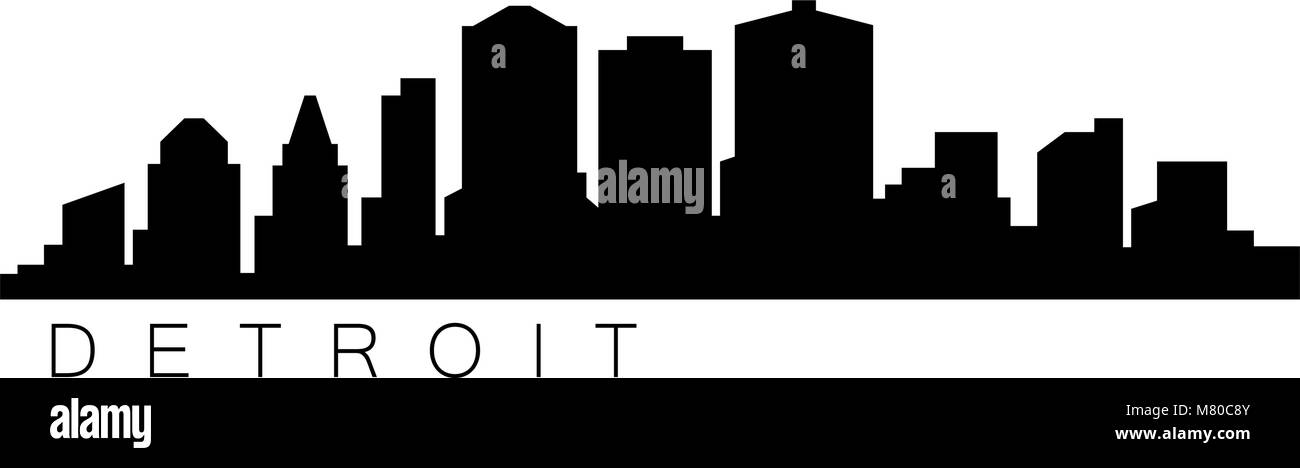 Detroit skyline vector Cut Out Stock Images & Pictures - Alamy