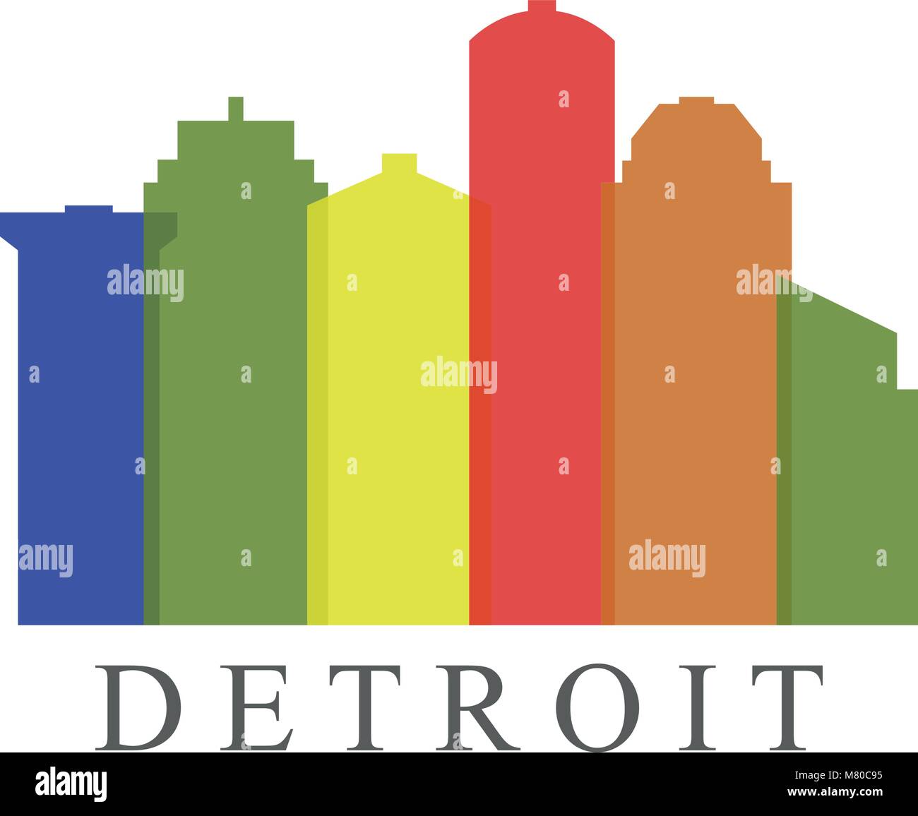 Detroit architecture skyscraper Stock Vector Images - Alamy