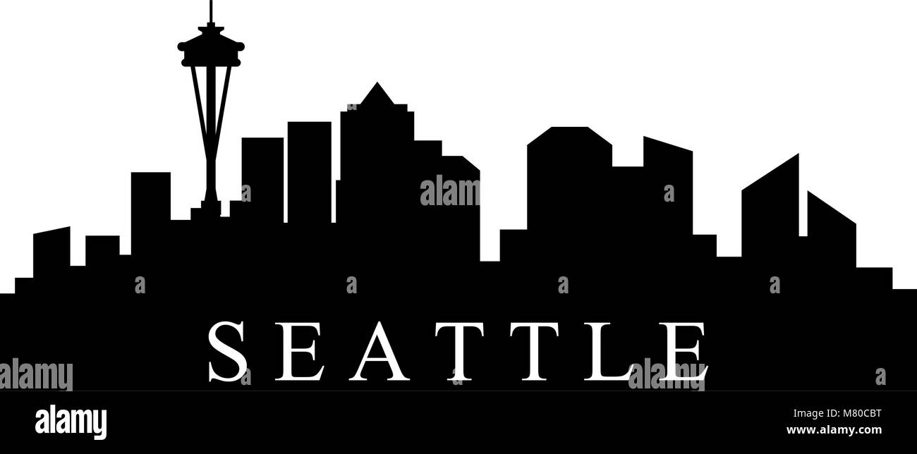 Seattle skyline cityscape reflection Stock Vector Images - Alamy