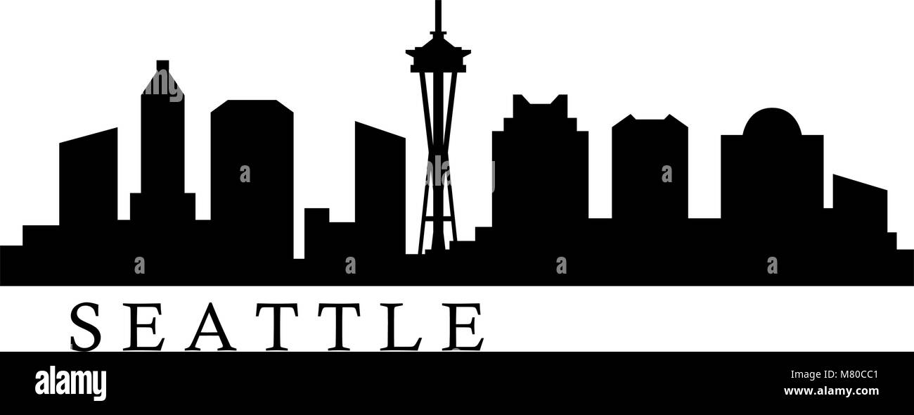 Seattle skyline cityscape reflection Stock Vector Images - Alamy