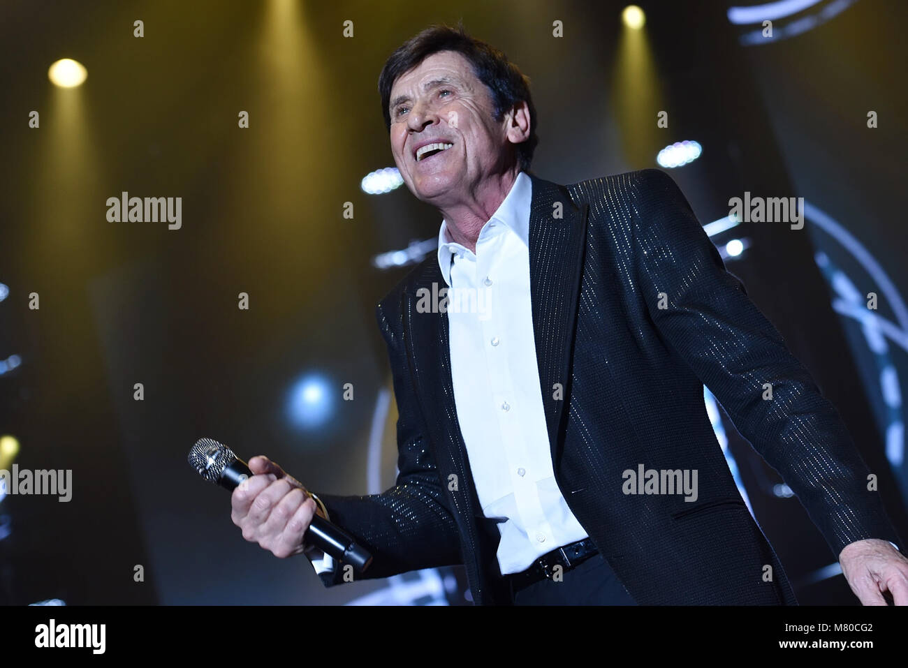 Gianni Morandi, an Italian pop singer, actor and entertainer, perform ...