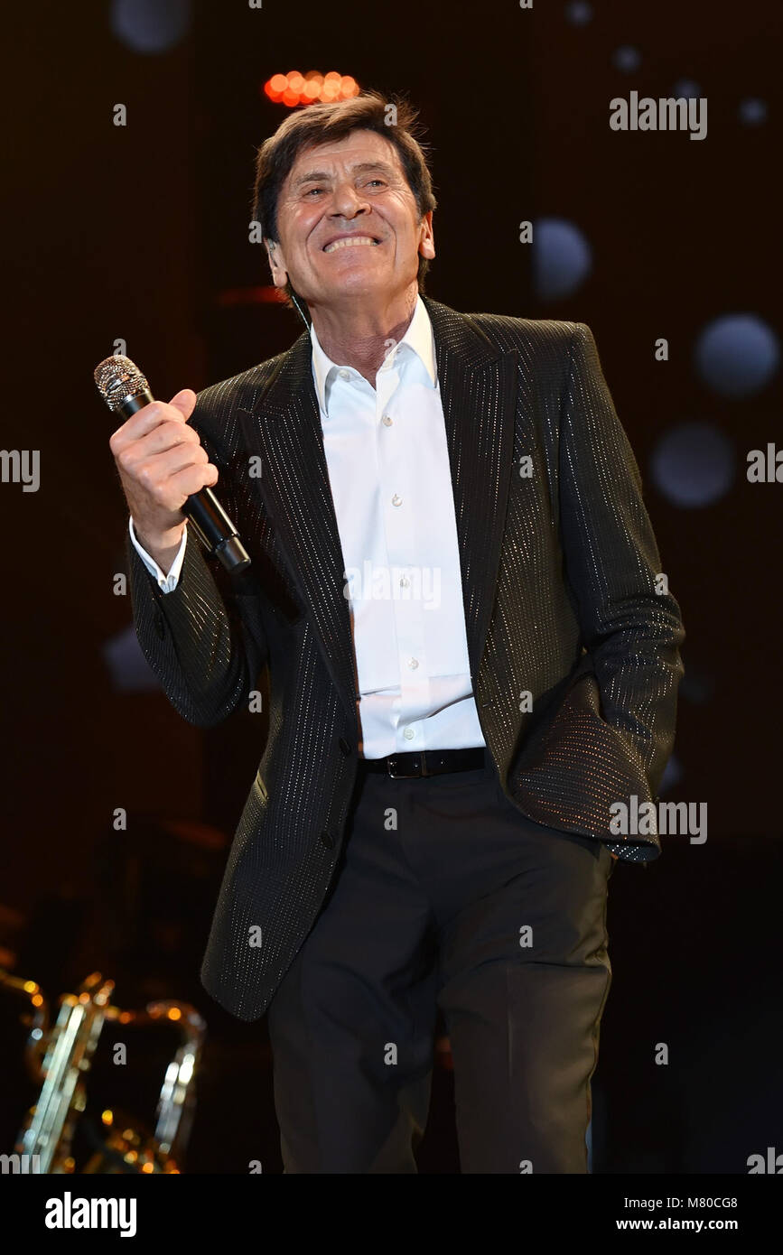 Gianni Morandi, an Italian pop singer, actor and entertainer, perform ...