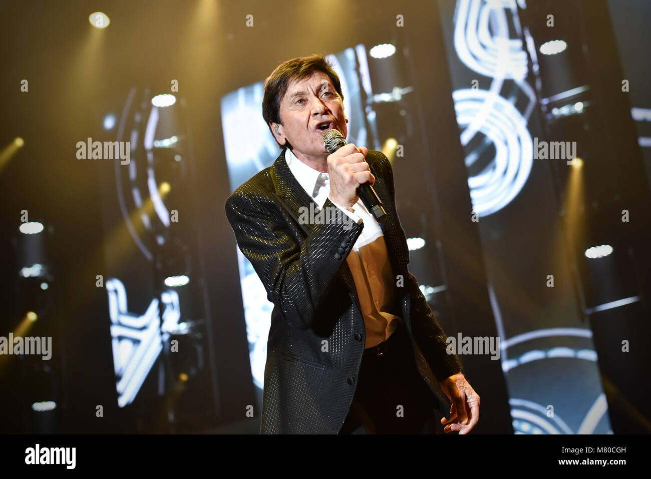 Gianni Morandi, an Italian pop singer, actor and entertainer, perform ...