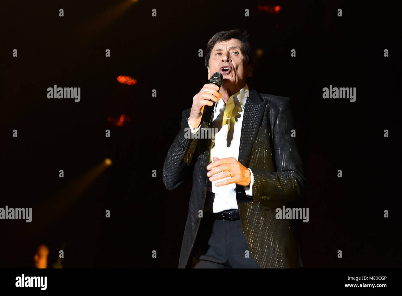 Gianni Morandi, an Italian pop singer, actor and entertainer, perform ...