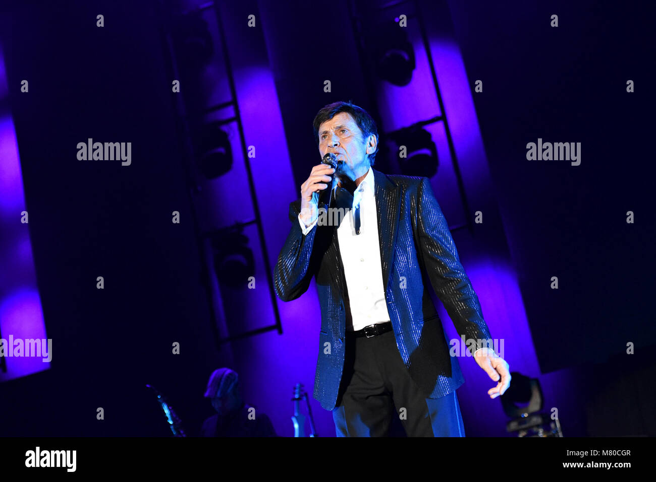 Gianni Morandi, an Italian pop singer, actor and entertainer, perform ...