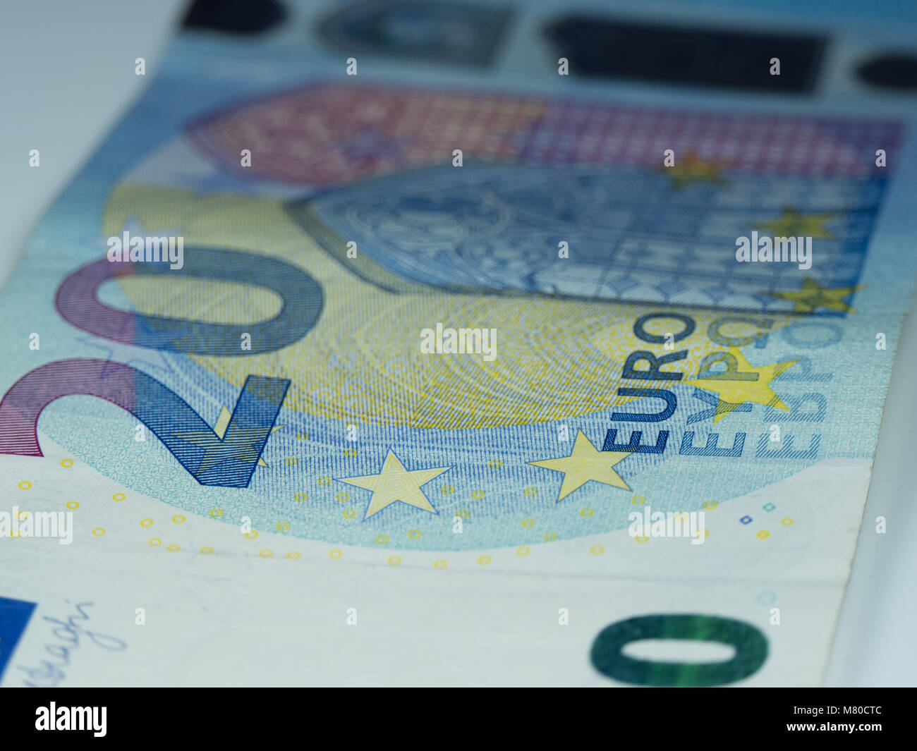Twenty Euro note - European Currency - close up shot Stock Photo - Alamy
