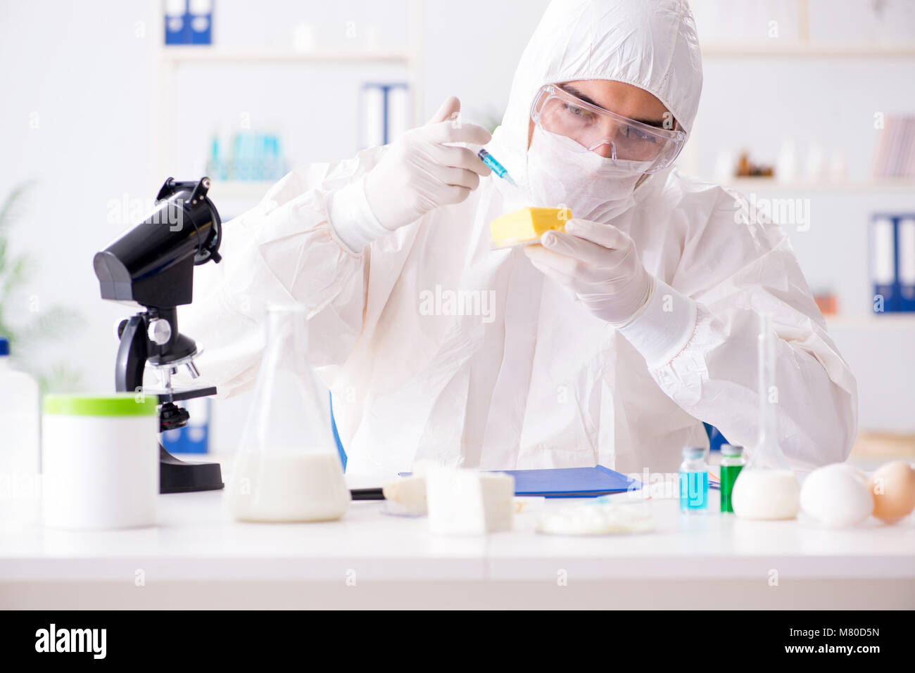 Food scientist testing new stuff in the lab Stock Photo - Alamy