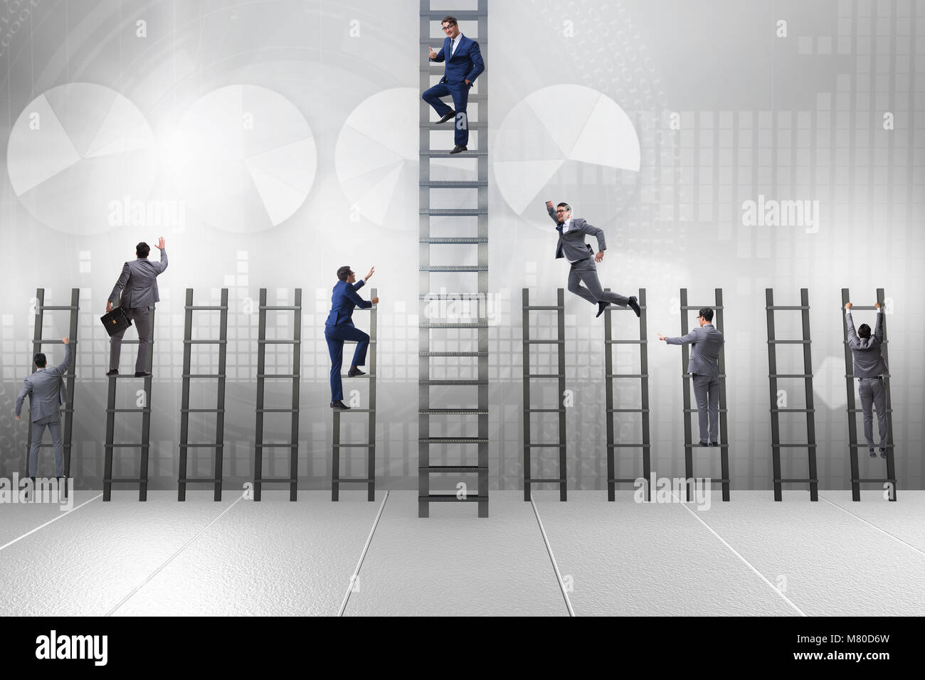 Competition concept with businessman beating competitors Stock Photo ...