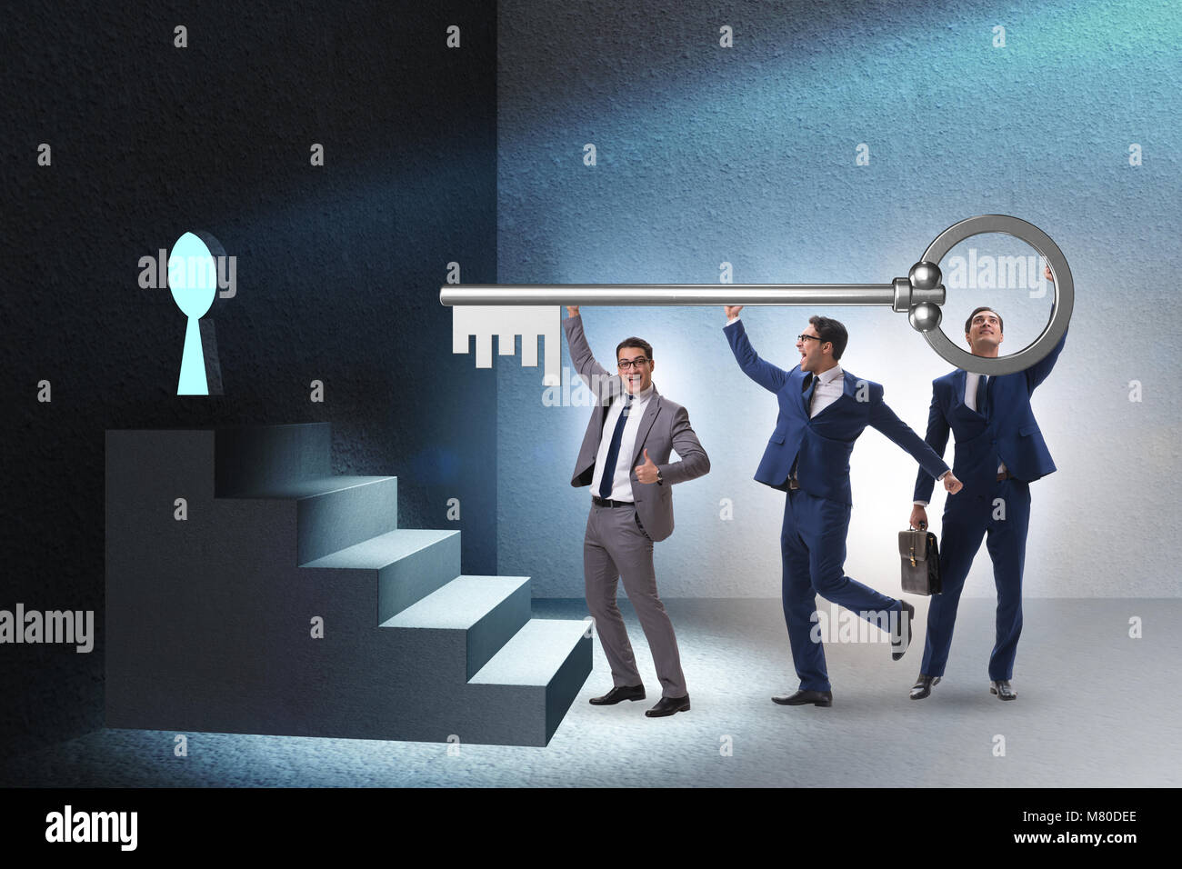 Businessmen in team and teamwork concept Stock Photo - Alamy