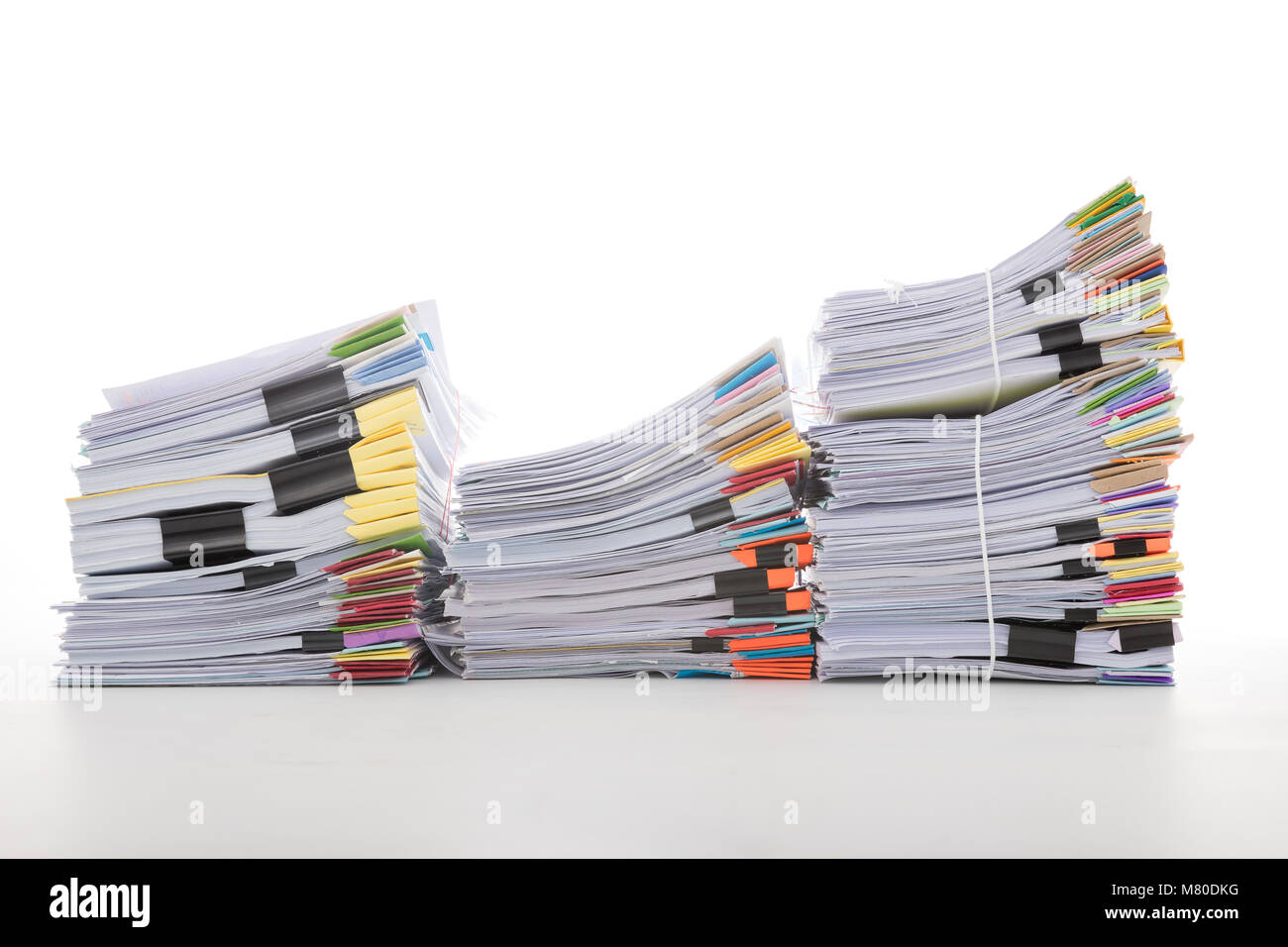 Stack of business document papers isolated on white background Stock ...