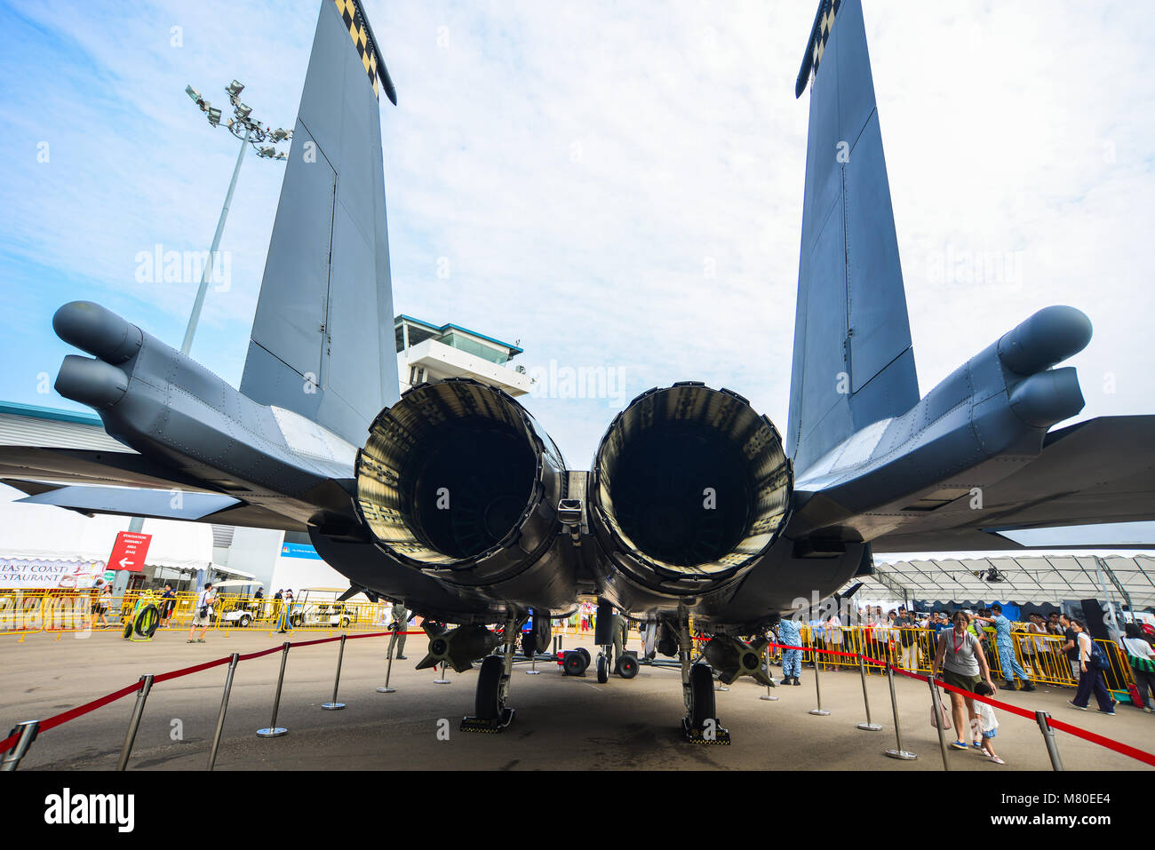 Singapore - Feb 10, 2018. A McDonnell Douglas F-15SG Eagle fighter ...