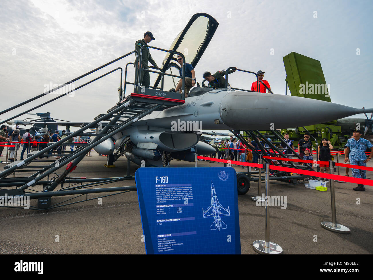 Singapore - Feb 10, 2018. A Lockheed Martin F-16D Fighting Falcon ...
