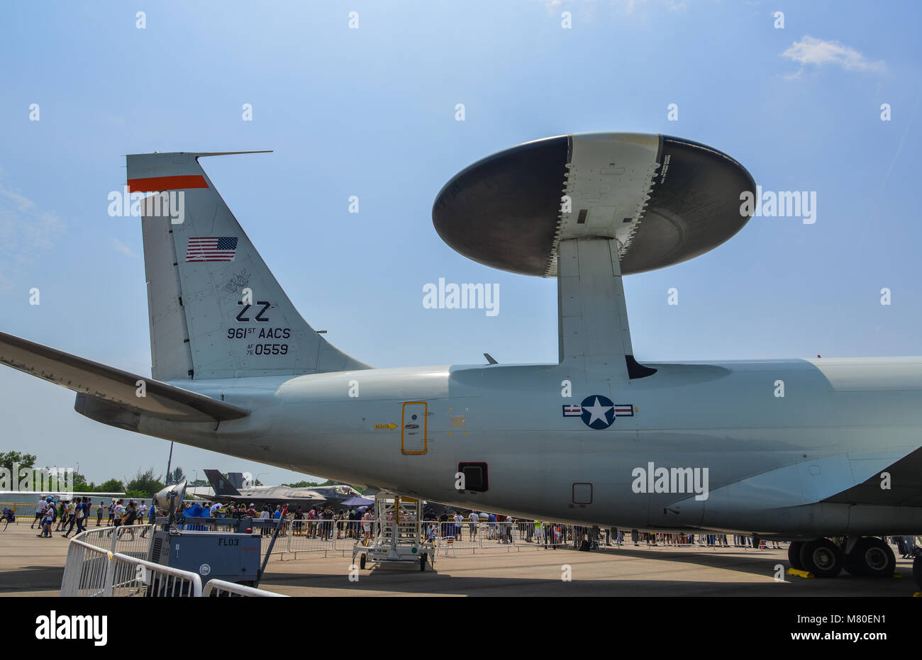 Singapore - Feb 10, 2018. Boeing E-3 Sentry aircraft of United States ...