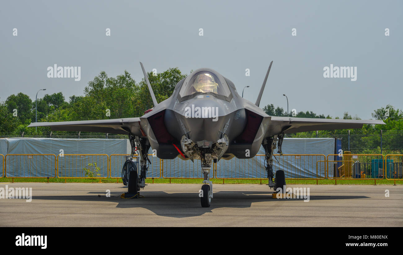 Singapore - Feb 10, 2018. A Lockheed Martin F-35 Lightning II aircraft ...